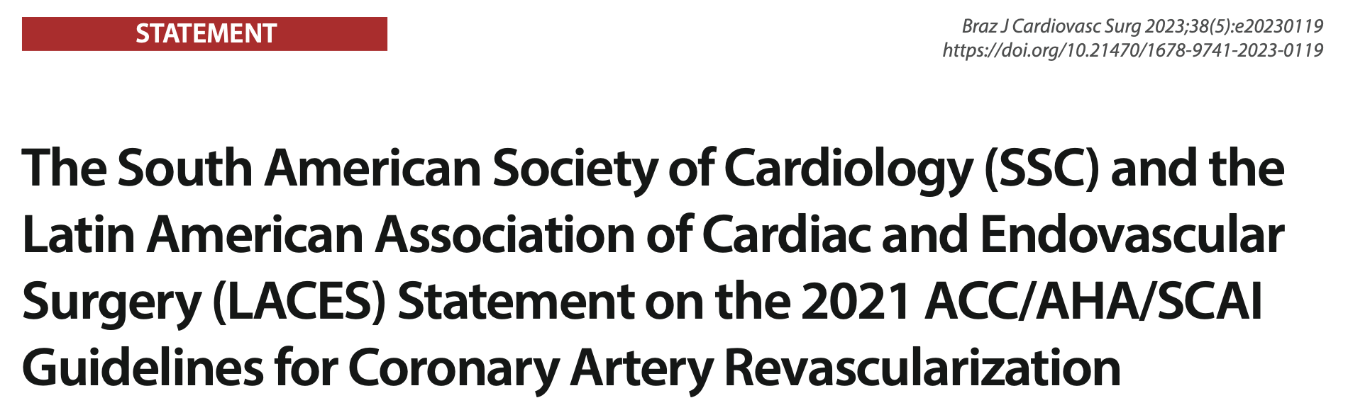 The South American Society of Cardiology (SSC) and the Latin American ...